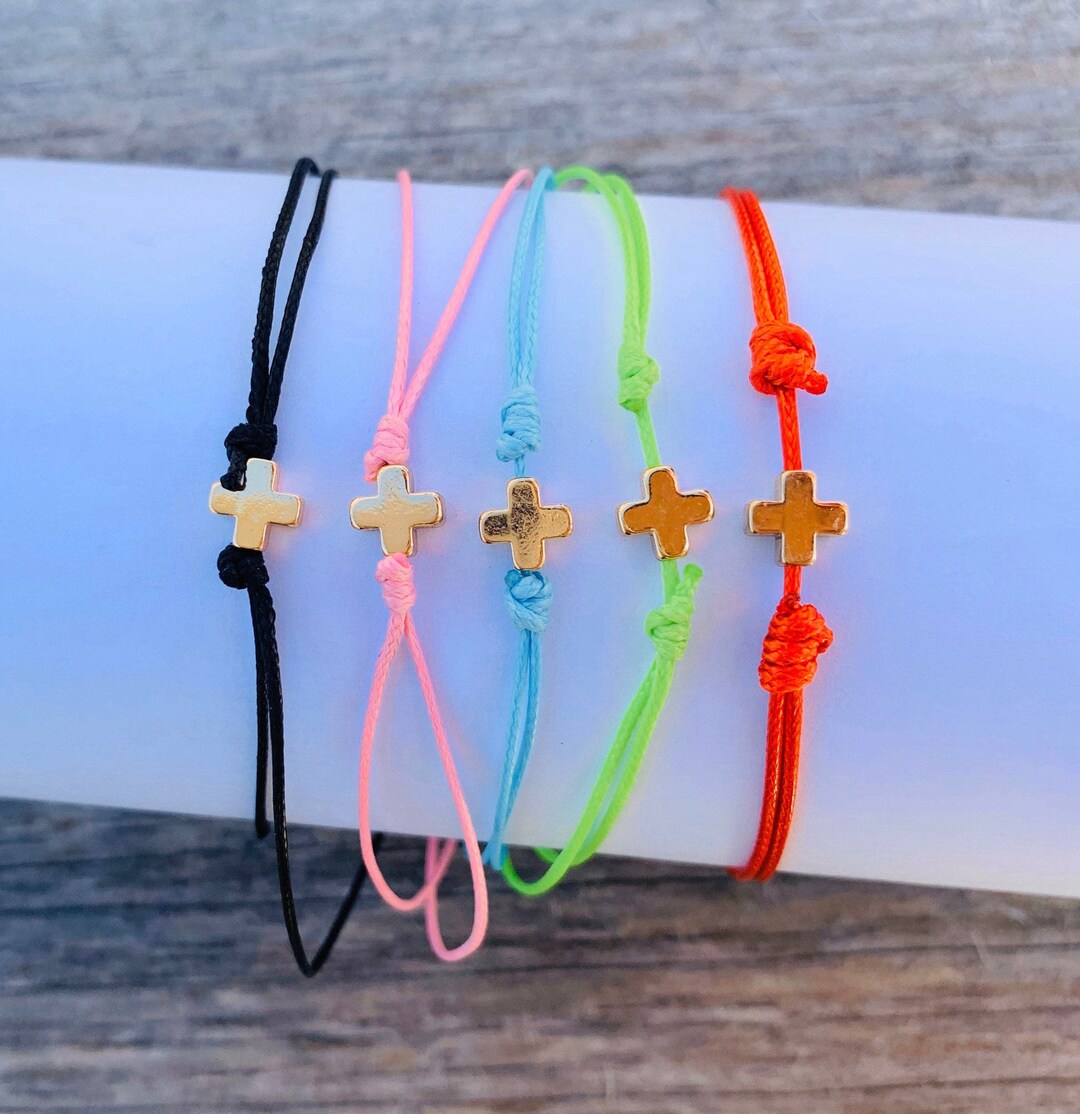 Mix of Five Rope Brazaletes cross String Bracelet Catholic - Etsy