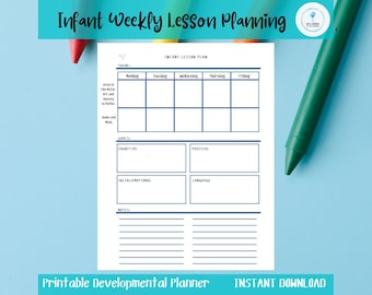 2 Pack - Infant and Toddler Weekly Lesson Plan, Daycare Nanny ...