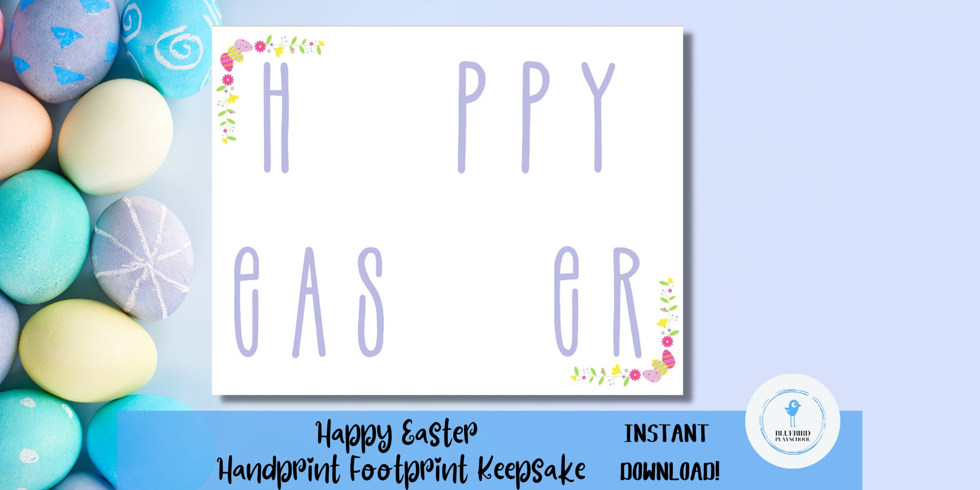 Happy Easter Handprint Footprint Easter Craft Keepsake, Infant Toddler ...