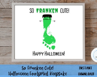 So Franken Cute Halloween Footprint Craft | DIY Monster Footprint Art ...