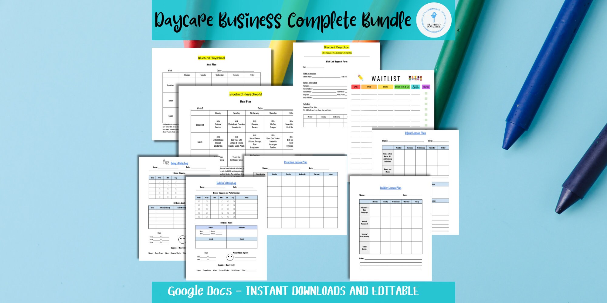 Daycare Forms Complete Child Care Business Starter Bundle, Customize ...