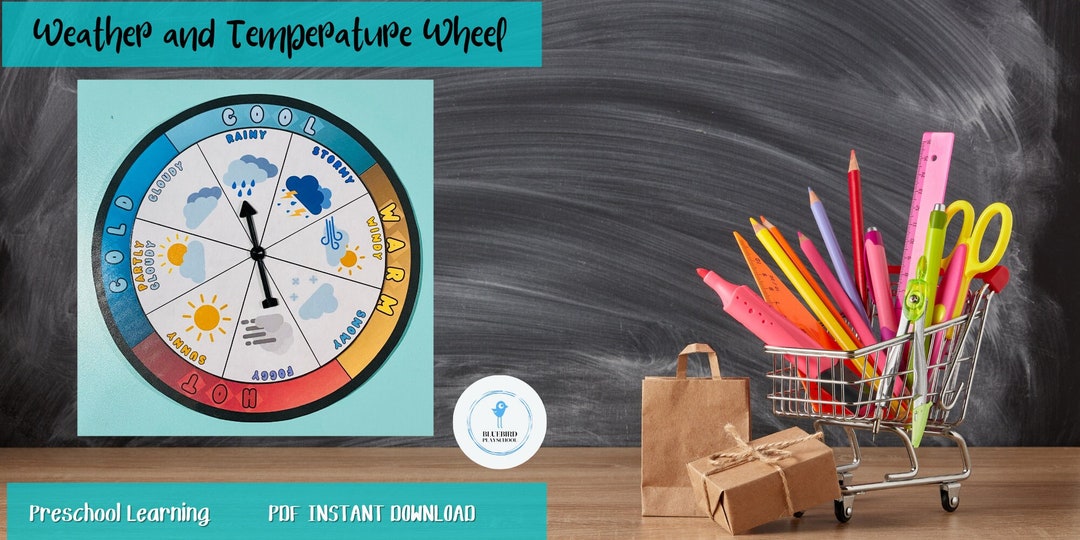 Weather Wheel, Temperature Spinner, Preschool Learning, Kindergarten ...