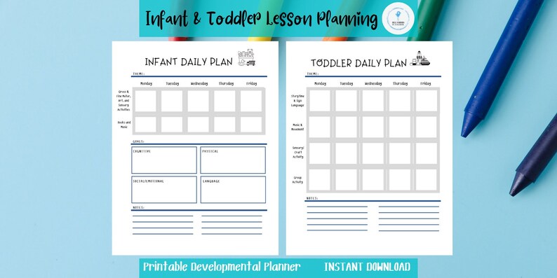 2 Pack - Infant and Toddler Weekly Lesson Plan, Daycare Nanny ...