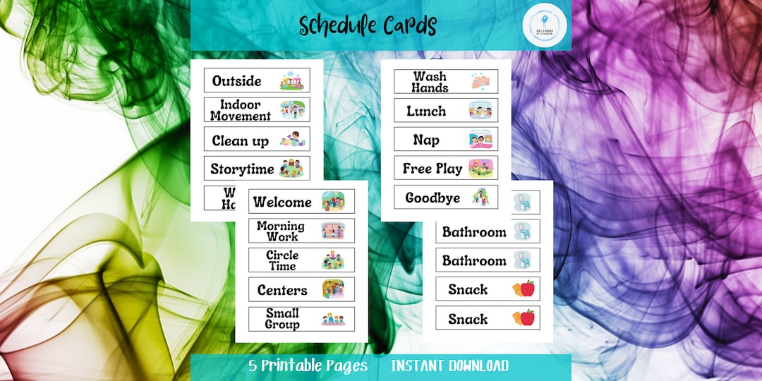 Preschool Schedule Cards, Daycare Routine, Pre-k, Toddler Daily Visual ...