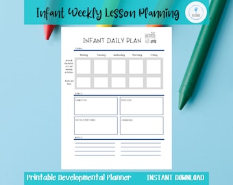 Infant Weekly Lesson Plan, Daycare Nanny Development Planner - Etsy