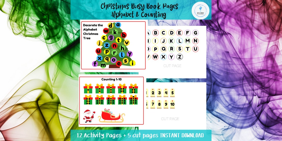 Christmas Preschool Busy Book, Alphabet, Counting (PDF) - Etsy UK