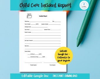 Child Care Enrollment Form, Editable, Home Daycare, Preschool, Center ...