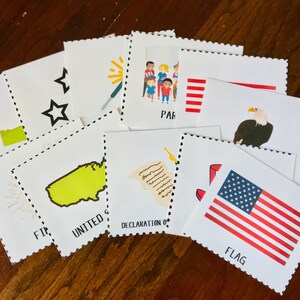 4th of July Visual Cards Patriotic Flash Cards Printable Digital ...