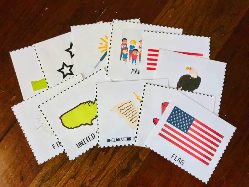 4th of July Visual Cards Patriotic Flash Cards Printable Digital ...
