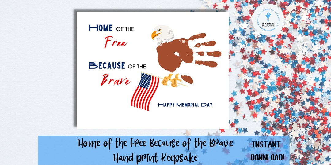 Home of the Free Because of the Brave, Eagle Handprint Art Craft ...