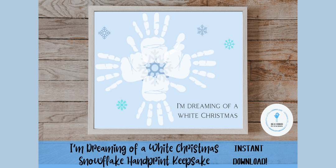 Christmas Handprint Snowflake Art Craft Keepsake Template, Baby ...