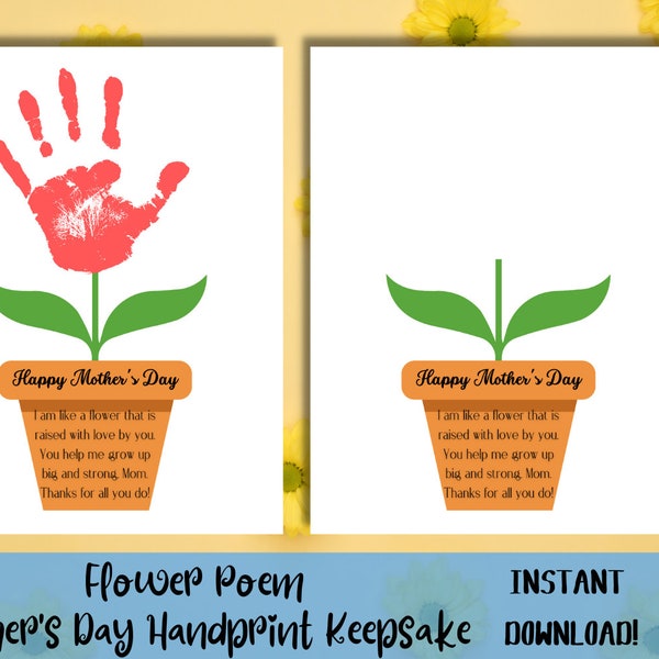 Handprint Flower Art - Etsy