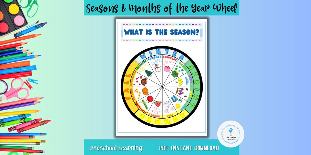 Seasons & Months of the Year Wheel Preschool Learning Circle - Etsy