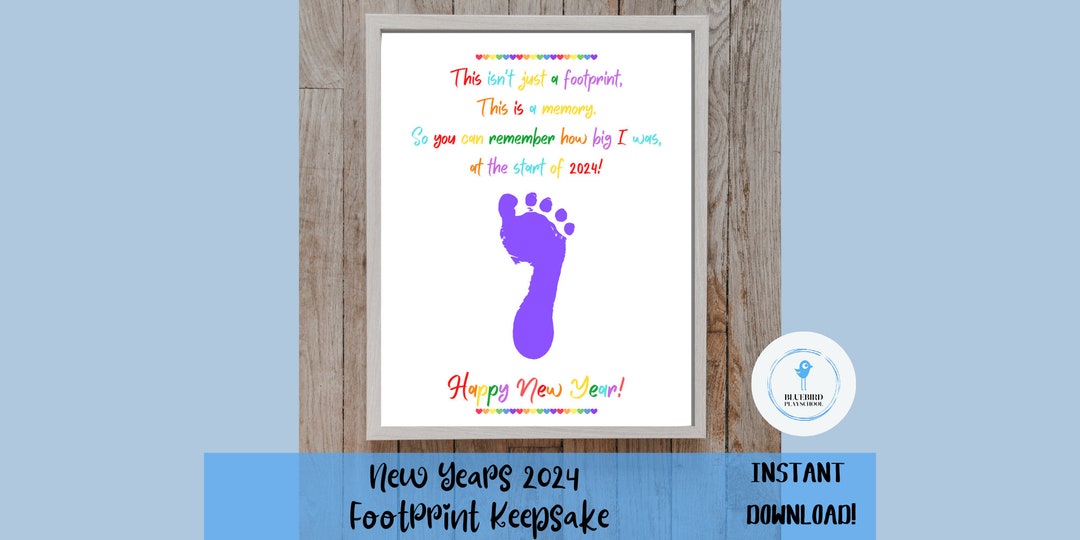 New Year 2024 Footprint Art, Baby Keepsake Poem (digital Download) - Etsy
