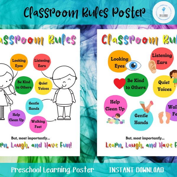 Preschool Classroom Rules With Visual - Etsy