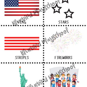 4th of July Visual Cards Patriotic Flash Cards Printable Digital ...