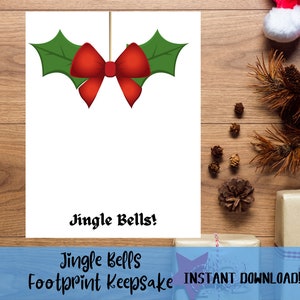 Christmas Footprint Jingle Bells Art Craft Keepsake Template - Etsy