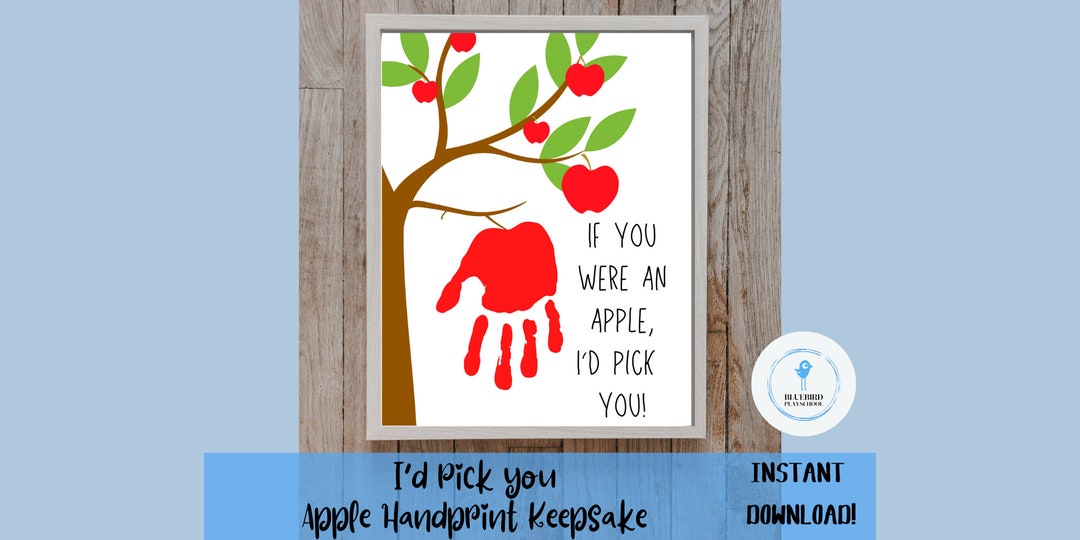 Fall Apple Handprint Art, Baby Keepsake Gift (INSTANT DOWNLOAD) - Etsy