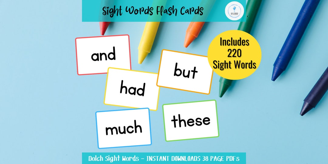 Sight Word Flash Cards, Dolch, Grades Pre-k, Kindergarten, 1st, 2nd ...