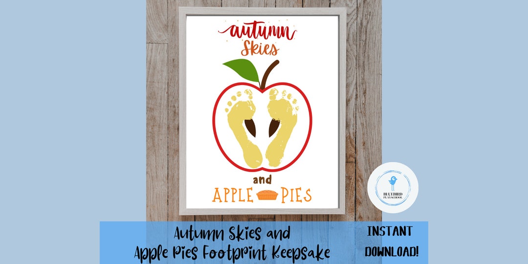 Fall Footprint Art, Apple Pie Keepsake Template (digital Download) - Etsy