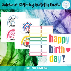 Rainbow Class Birthday Sheet Bulletin Board Classroom Decor - Etsy