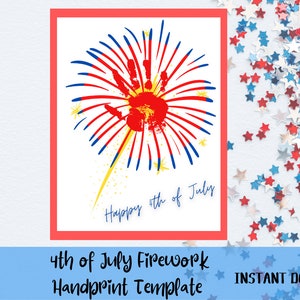 4th of July Firework Handprint Art – Keepsake Craft (PDF, PNG, JPG) - Etsy