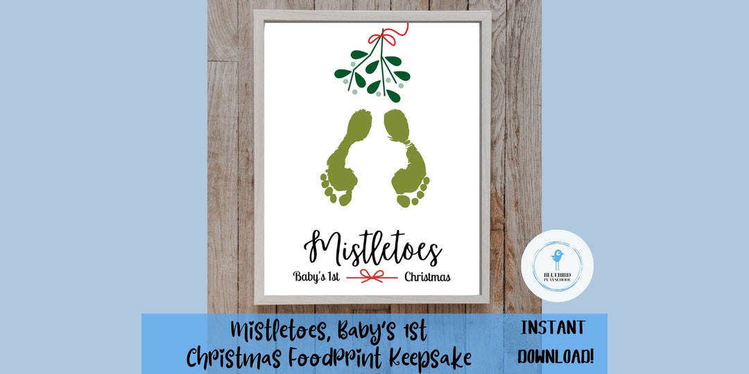 Christmas Footprint Mistletoe Keepsake, Baby's First Christmas ...