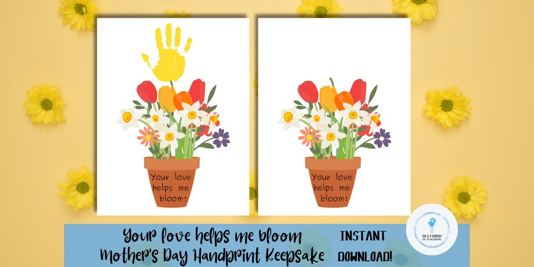 Mother's Day Handprint Art, Flower Pot Keepsake (printable Gift ...