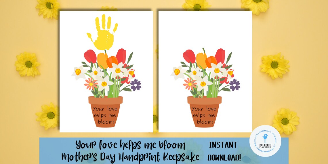 Your Love Helps Me Bloom Mother's Day Handprint Art Craft Keepsake ...
