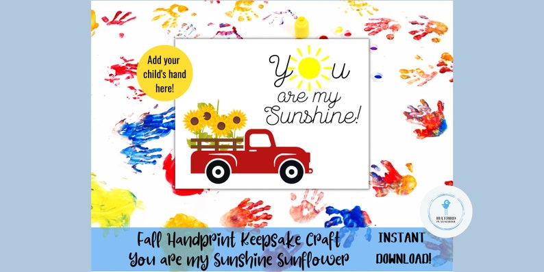You Are My Sunshine Sunflower Fall Handprint Art Craft - Etsy