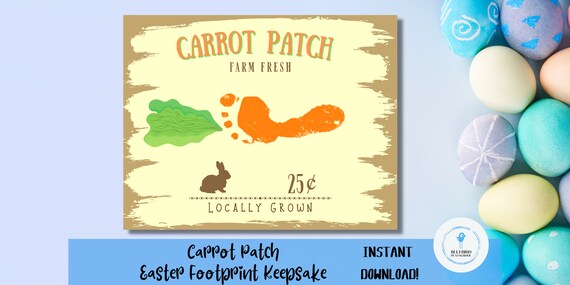 Carrot Patch Footprint Easter Craft Keepsake Infant Toddler | Etsy
