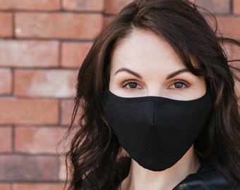 Plain Black Mask With Filter - Etsy