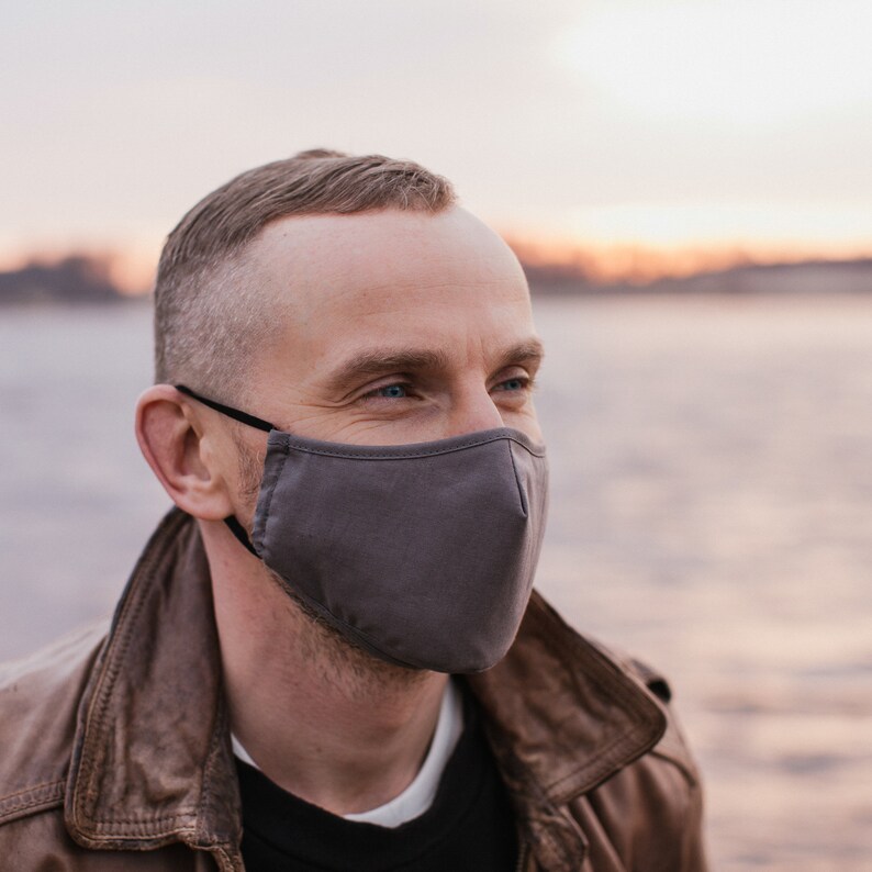 Men Face Mask With Filter Pocket Organic Cotton Washable | Etsy