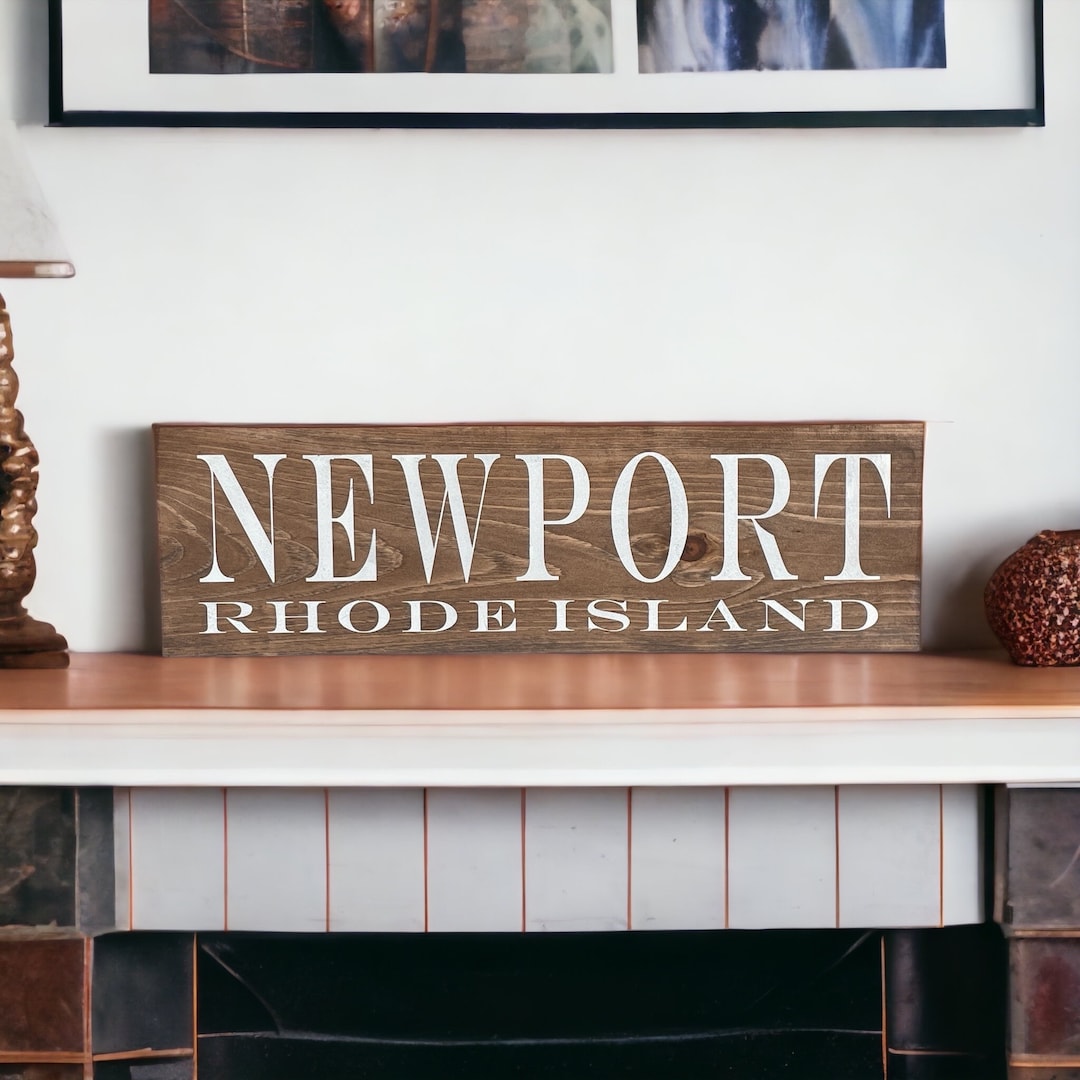 Handcrafted Newport, Rhode Island Wooden City Sign – Coastal Home Decor ...