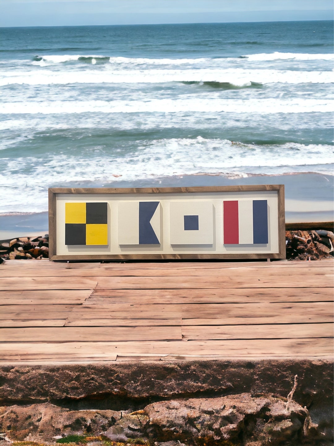 Nautical Code Boat Sign Signal Flag Welcome Sign Coastal Beach House ...