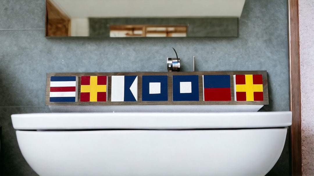 Funny Beach House Bathroom Sign CRAPPER Wall Decor Nautical Toilet ...