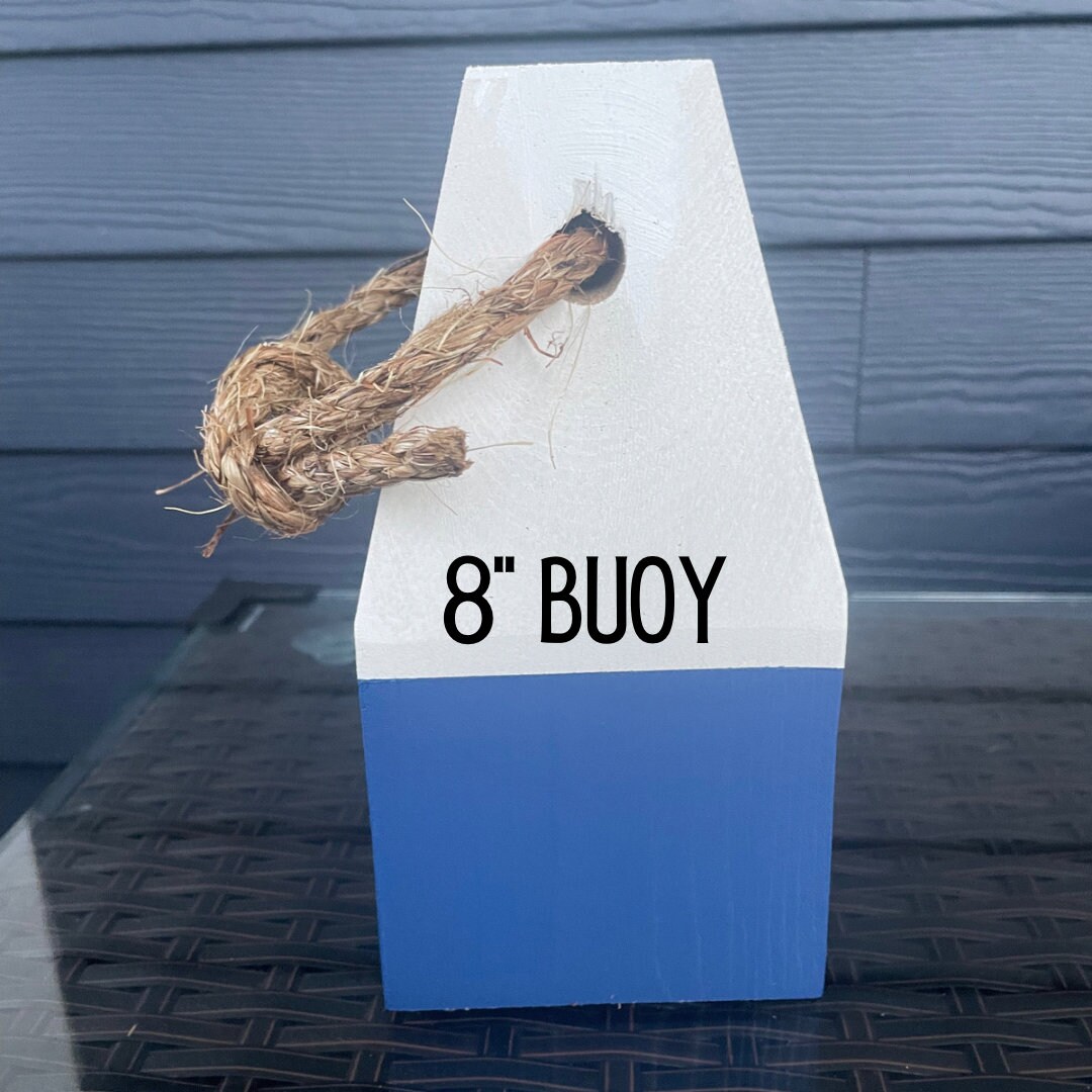 Nautical Decor Handcrafted Wooden Buoy Set in Three Colors Coastal ...