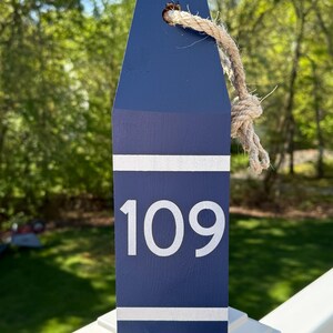 Custom Seaside Home Address Plaque Wood Buoy House Number Nautical ...
