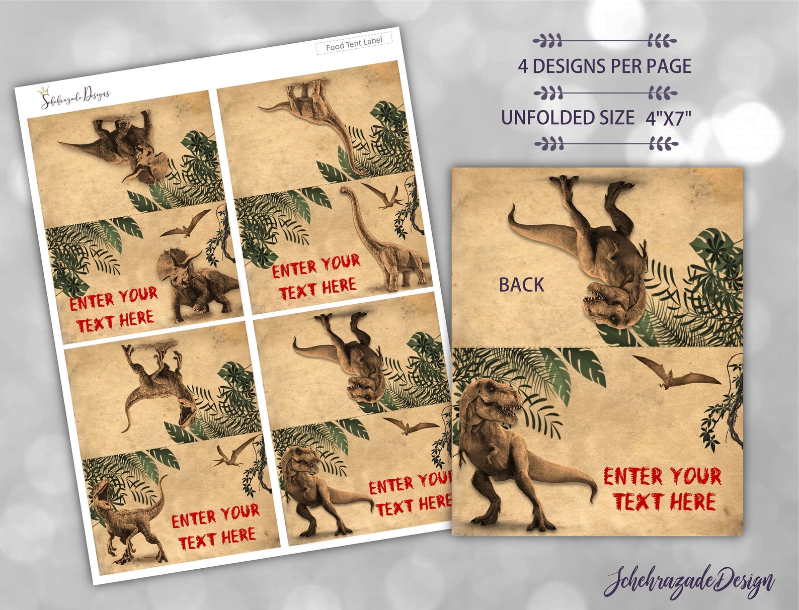 Editable Food Labels Dinosaur Birthday Party Editable - Etsy