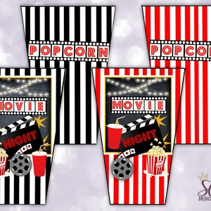 Movie Night Popcorn Box, Movie Night Party Decoration, Popcorn Party ...