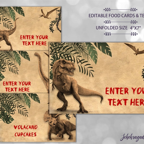 Dinosaur Party Food Labels - Etsy