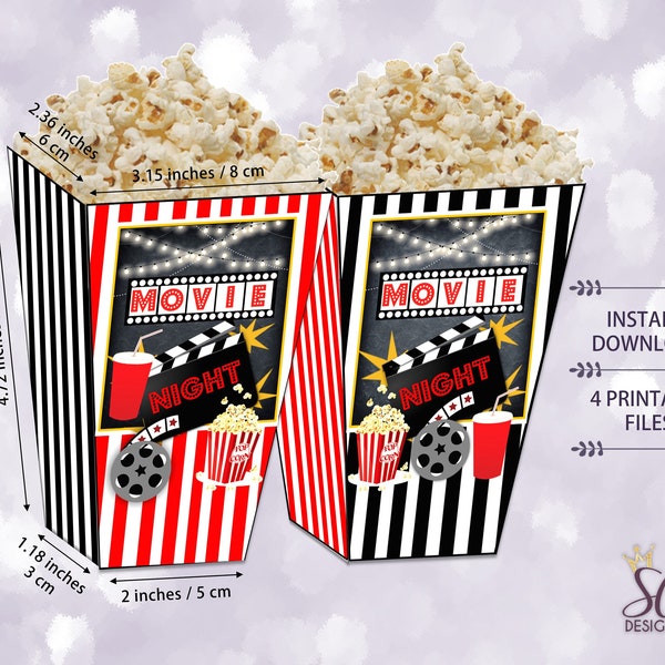 Popcorn Box - Etsy