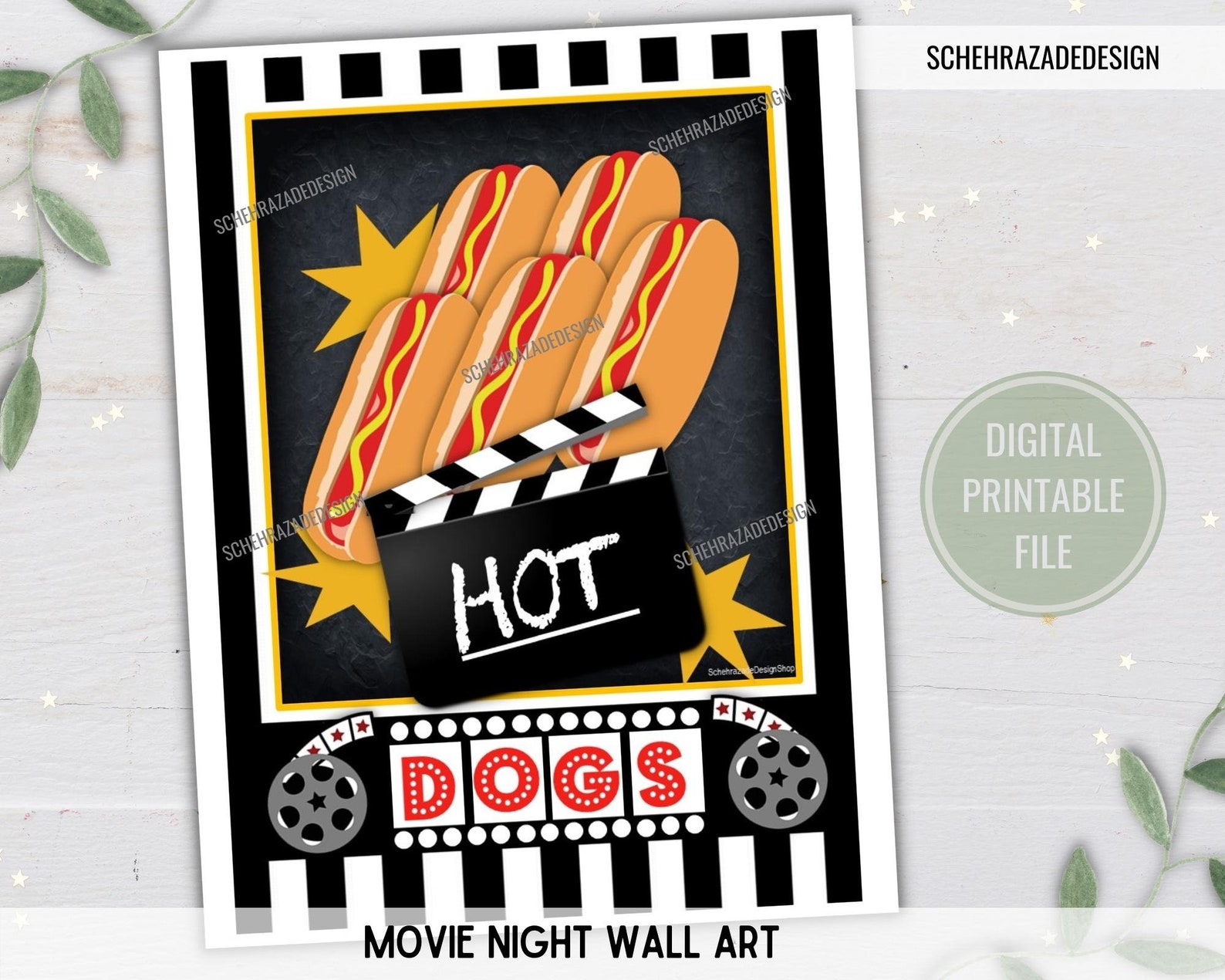Movie Night Party Signs Movie Night Printable Party - Etsy