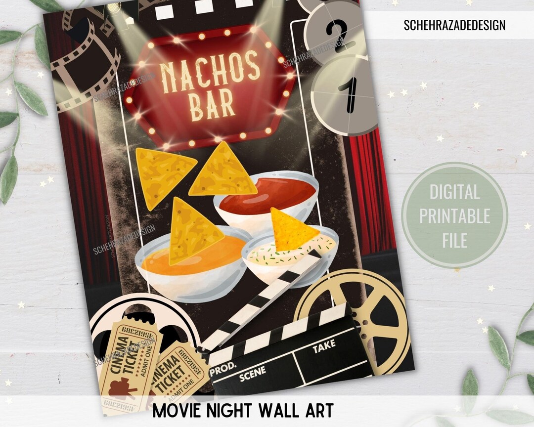 Movie Night Party Signs Movie Night Printable Party - Etsy