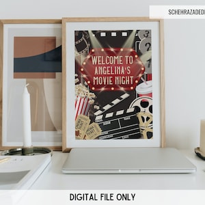 Editable Movie Night Welcome Sign Movie Night Party - Etsy Canada