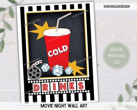 Movie Night Party Signs Movie Night Printable Party - Etsy