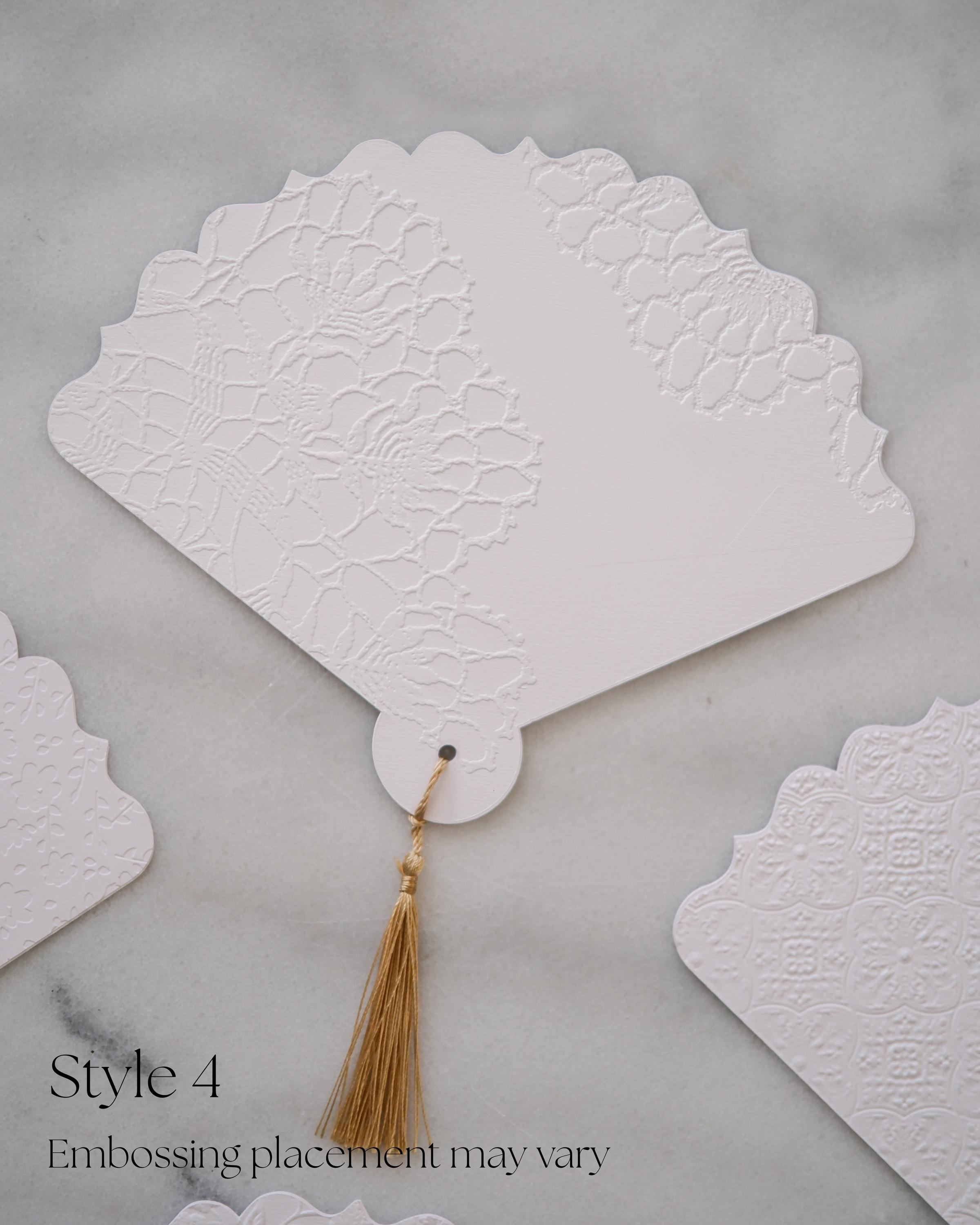 Embossed Floral Wedding Paper Fans | Event Favours | Party Gifts ...