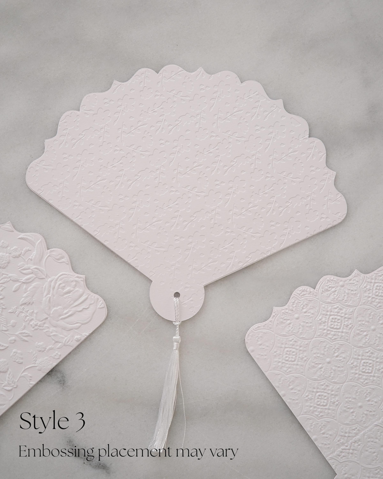 Embossed Floral Wedding Paper Fans | Event Favours | Party Gifts ...