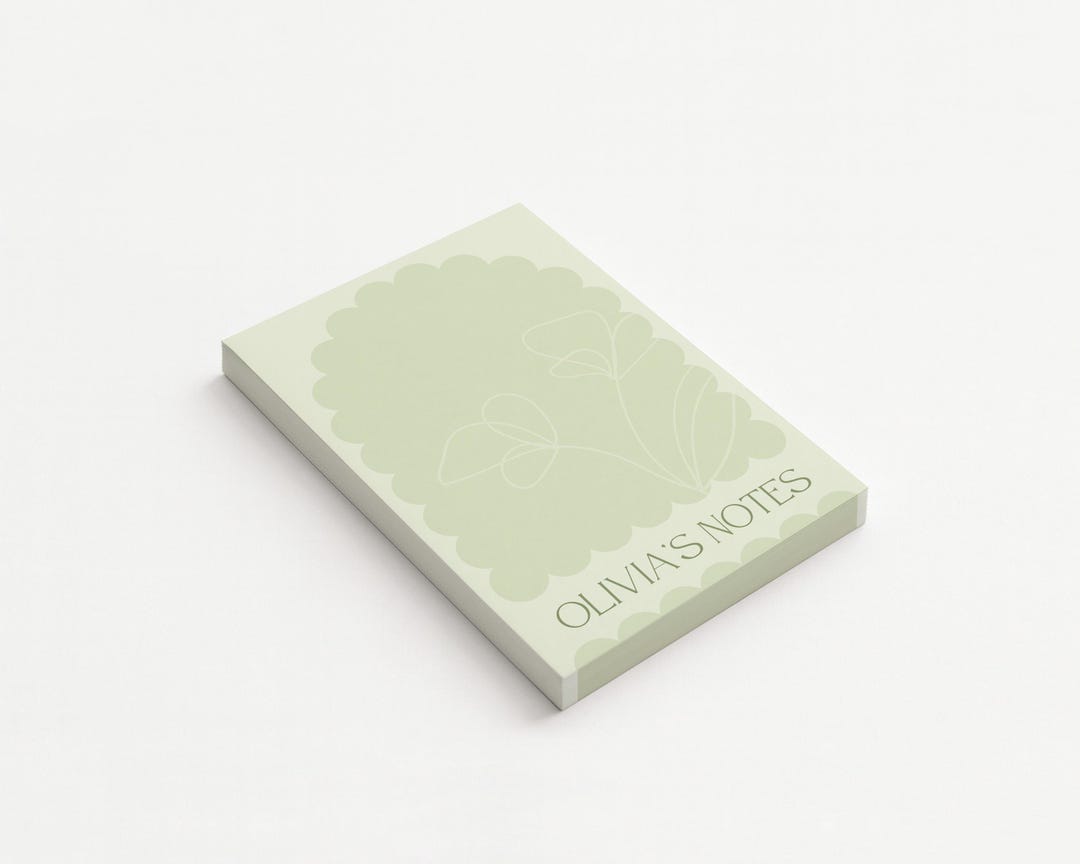 Personalised Olive Green Notepad | Custom Name, Pastel Stationery - Etsy