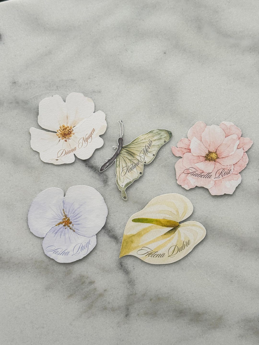 Die Cut Wedding Place Cards | Floral & Butterfly Design, Personalised ...